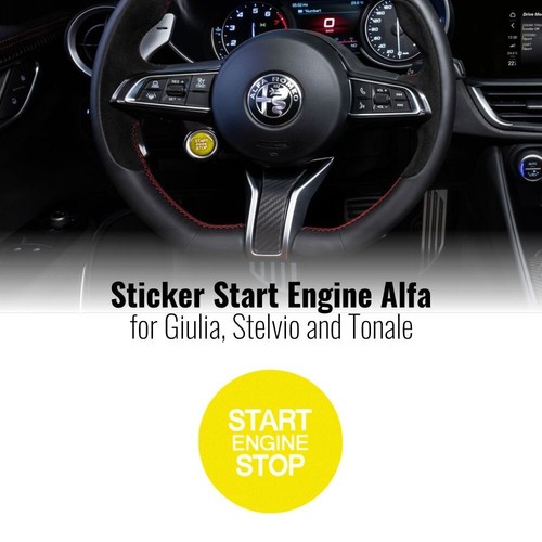 Stickers Start Engine for Alfa Romeo Giulia Stelvio And Tonal, Yellow ...