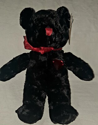 Dan Dee Teddy Bear Plush, Black with Jeweled Heart, 10" | eBay