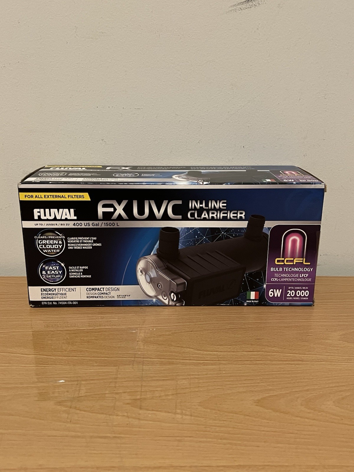Fluval FX UVC 6-WATT In-Line Clarifier Compact Design Brand New SEALED ...