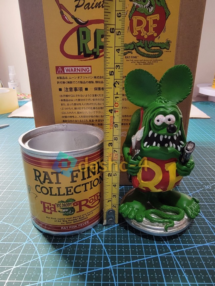 8" Rat Fink Fever Collection Ed "Big Daddy " Roth Green Rat Fink Figure ...
