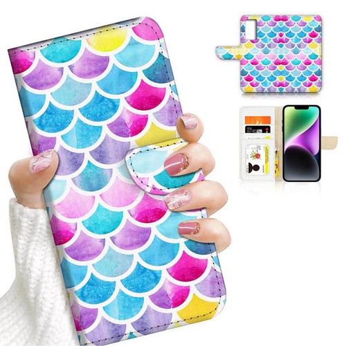 ( For Telstra T Inspire ) Wallet Flip Case Cover PH26379 Mermaid Scale ...