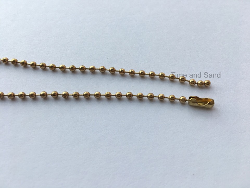 12 PCS 2.4mm 27 inches Bronze Ball Chain Necklace ID Tag Dog Tag + 40 ...