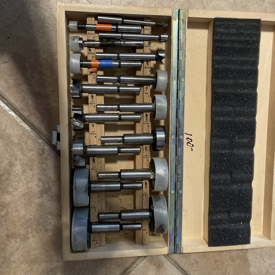 WOODTEK Wood Router Bit Set 16 Piece in Wood Box | eBay