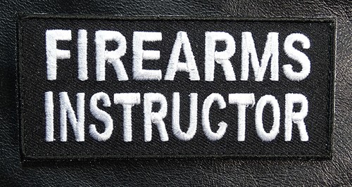 FIREARMS INSTRUCTOR EMBROIDERED 4 INCH HOOK FASTENER PATCH (WHT/BLK) | eBay