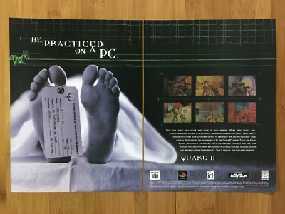 1999 Quake II 2 N64 PS1 PC Vintage Print Ad/Poster Official FPS Video ...