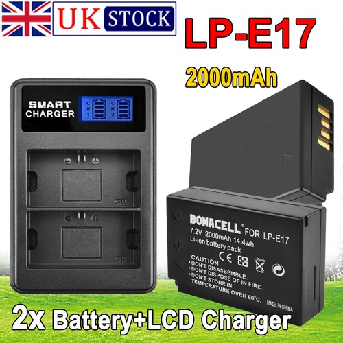 USA LP-E17 Battery + Dual Charger for Canon RP Rebel T6i T7i M3 M6 SLR ...