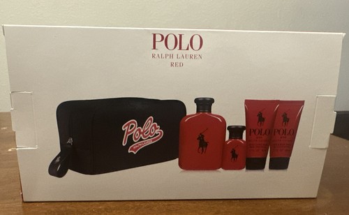 POLO RED by Ralph Lauren 5 PIECE GIFT SET - 4.2 OZ EDT SPRAY AFTER ...