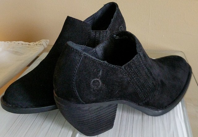 Born Suede Fredrika Black Western Style BOOTIES Sz 7m for sale online ...