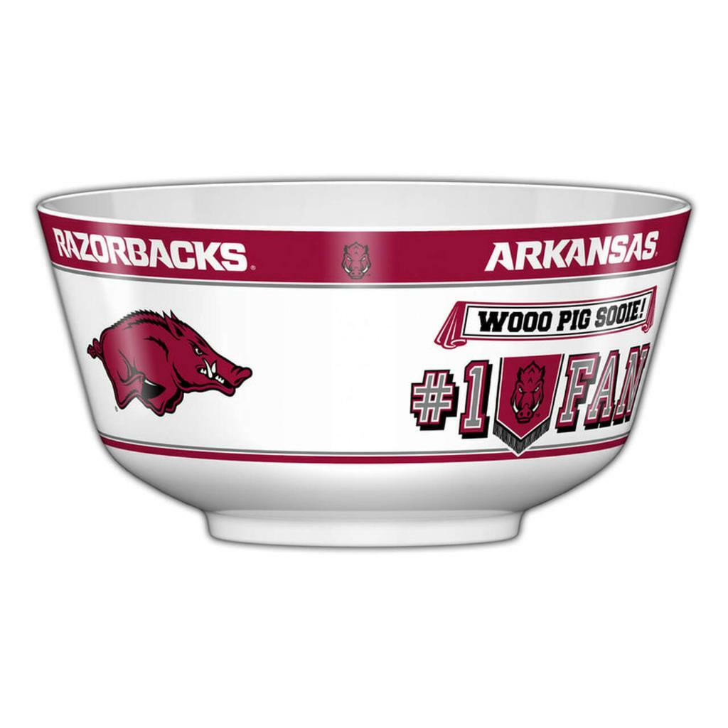 Arkansas Razorbacks 2 Gallon Large Party Snack Bowl [NEW] NCAA Tailgate ...
