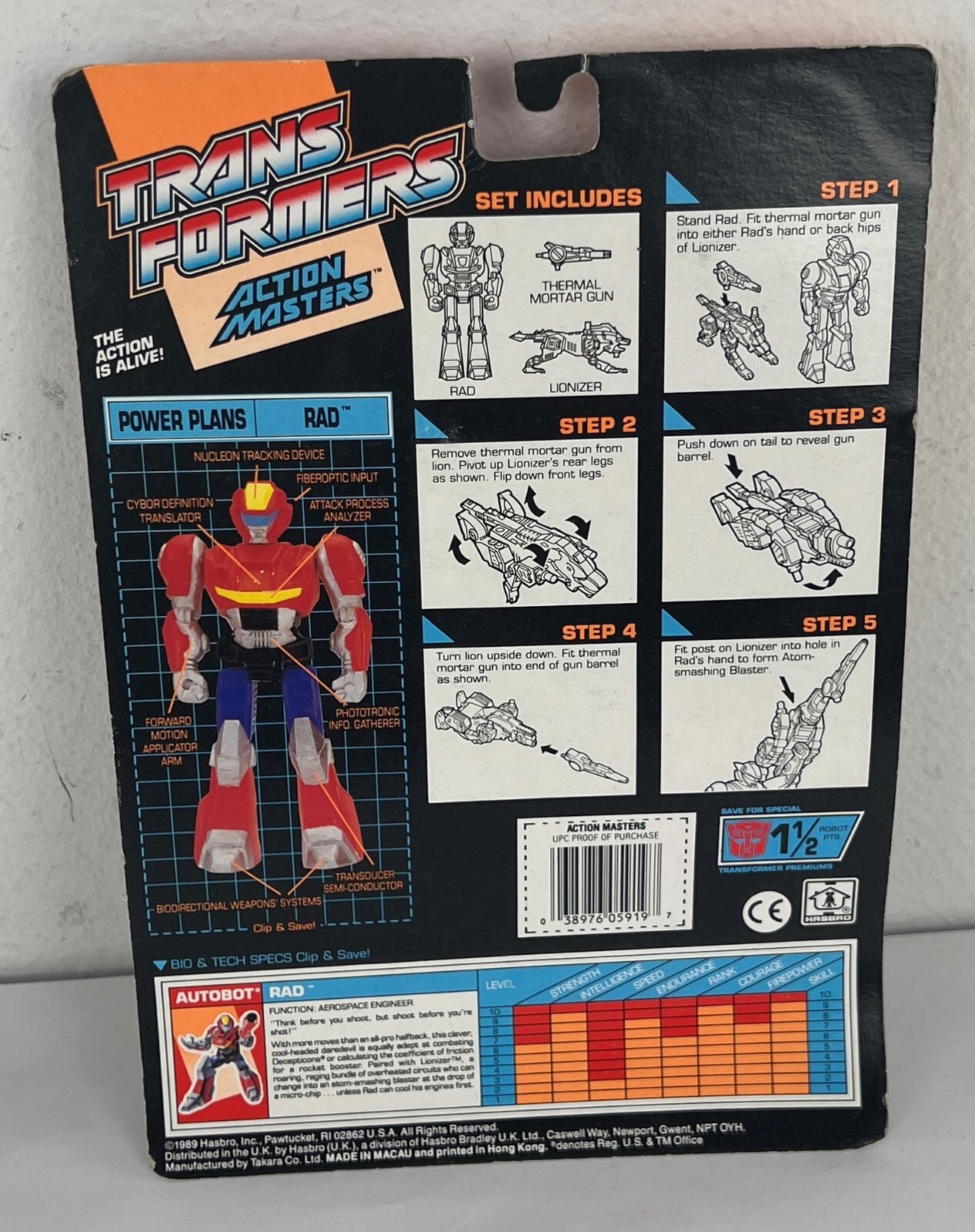 Rad Lionizer Action Masters MOC 1990 Vintage Hasbro G1 Transformers ...