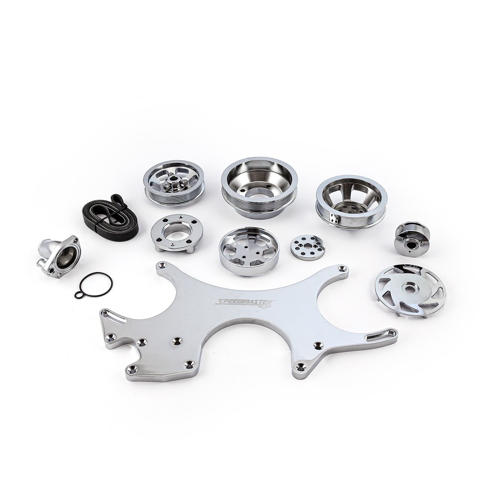 Ford SB 289 302 351w Aluminum Complete Serpentine Engine Pulley Kit ...