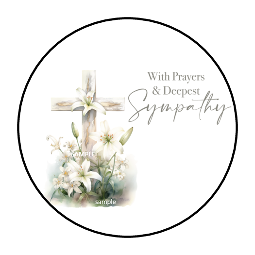 30 WITH PRAYERS & DEEPEST SYMPATHY ENVELOPE SEALS STICKERS LABELS TAGS ...