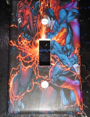 Custom Handmade Superman vs Darkseid - Single Toggle Light Switch Cover ...