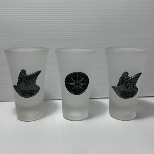 Princess Cruises Shot Glasses with Pewter Logo Set 3 | eBay Australia