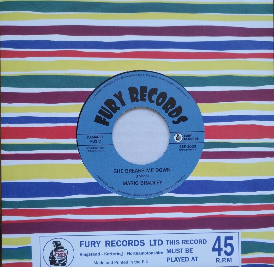 7" MARIO BRADLEY "Boppin' To Grandfather's Clock/She Breaks Me Down ...