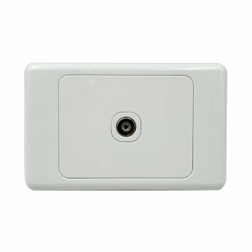 1 Port Gang Wall Plate Clipsal Style FTA PAL TV Antenna Coaxial Socket ...