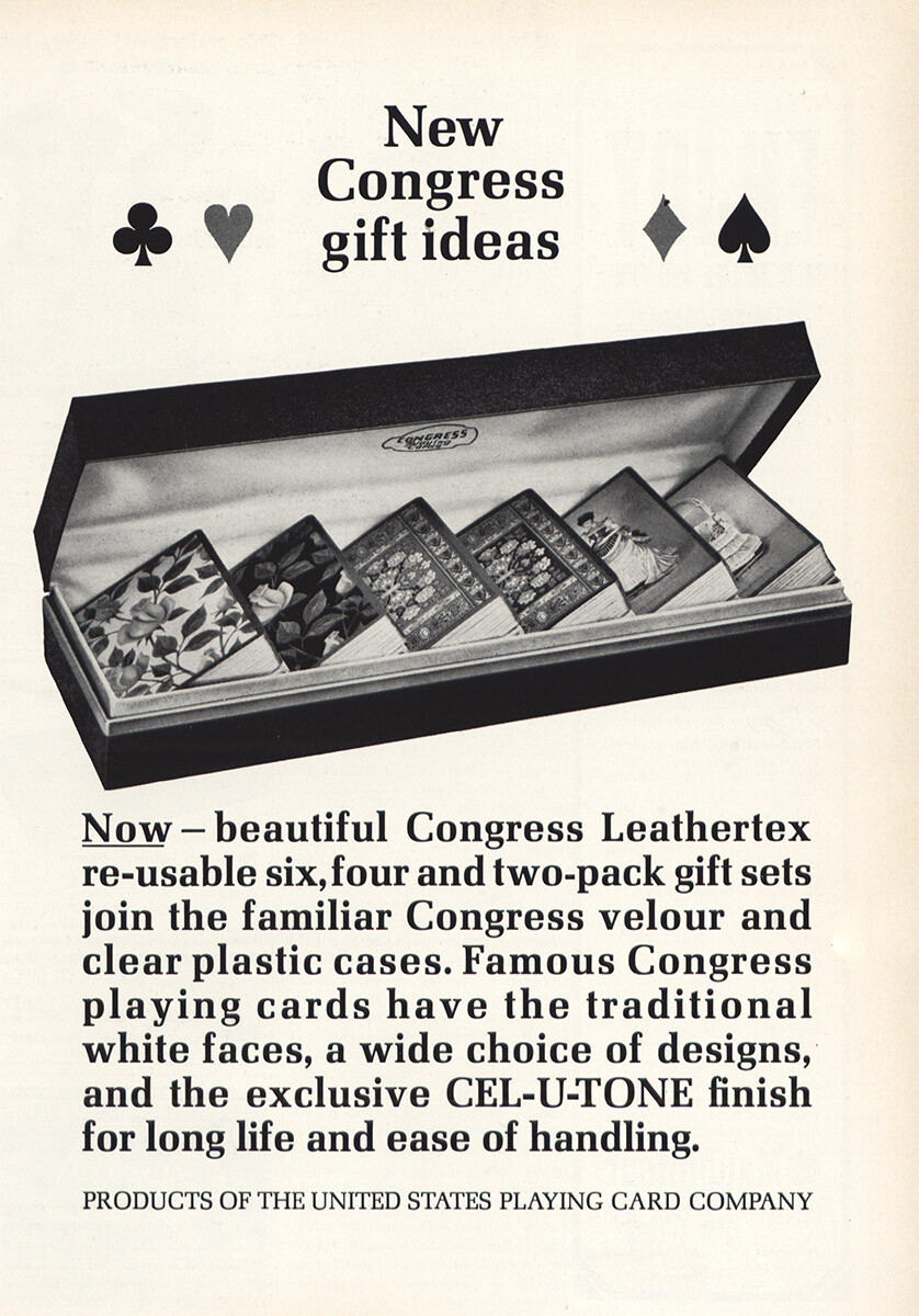 1966 Congress Playing Cards: New Congress Gift Ideas Vintage Print Ad ...