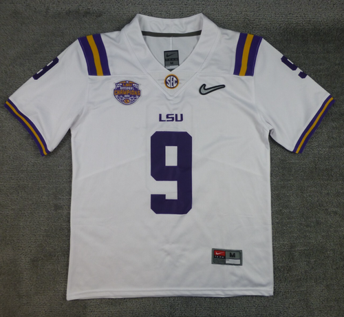 LSU Nike Team Jersey Mens M White #9 SEC Football Louisiana State 2019 ...