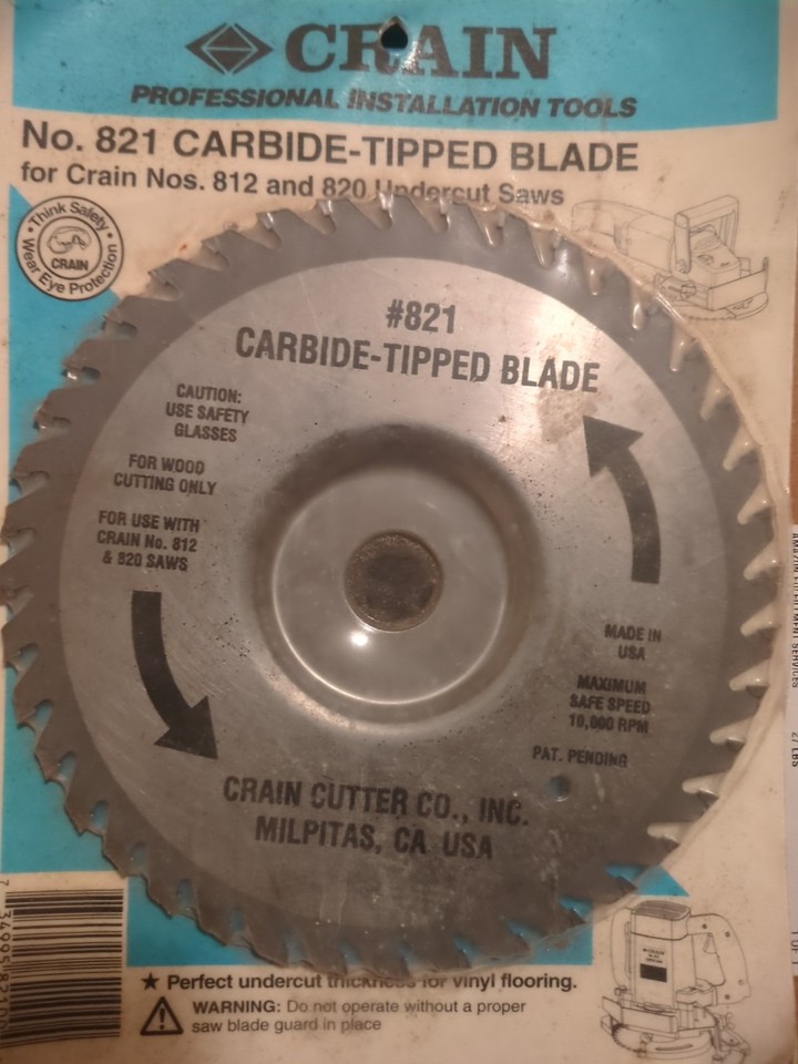 Crain 821 Carbide Tipped Blade for Crain Jamb Saws 812, 820, 825 | eBay