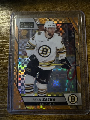 Pavel Zacha 2023-24 O-Pee-Chee Platnium Orange Checkers #17/25 Bruins ...