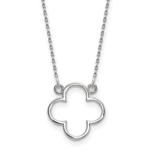 14k White Gold Small Quatrefoil Design Necklace 18" 2.08gm | eBay