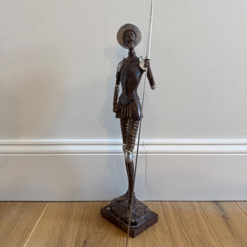 Vintage Don Quixote Statue Elongated Man of La Mancha Bronze Finish ...
