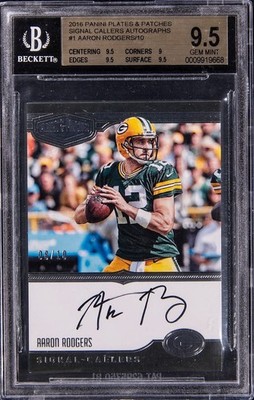 2016 Plates & Patches Aaron Rodgers Signal Caller Auto /10 Bgs 9.5 10 ...