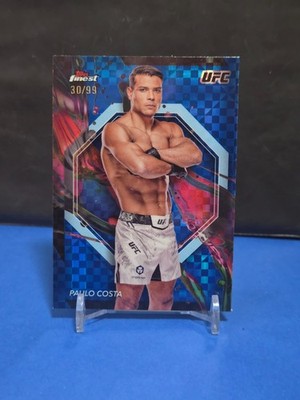 2024 Topps Finest UFC Paulo Costa #4 Common Blue Checkerboard Refractor ...
