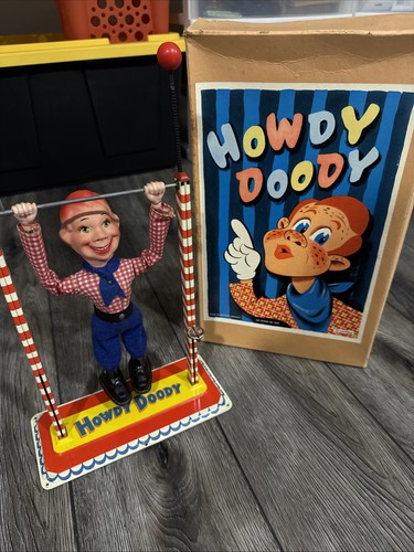 Vintage Howdy Doody Tin Acrobat Wind-Up Toy w/ Box 1950s Western ...