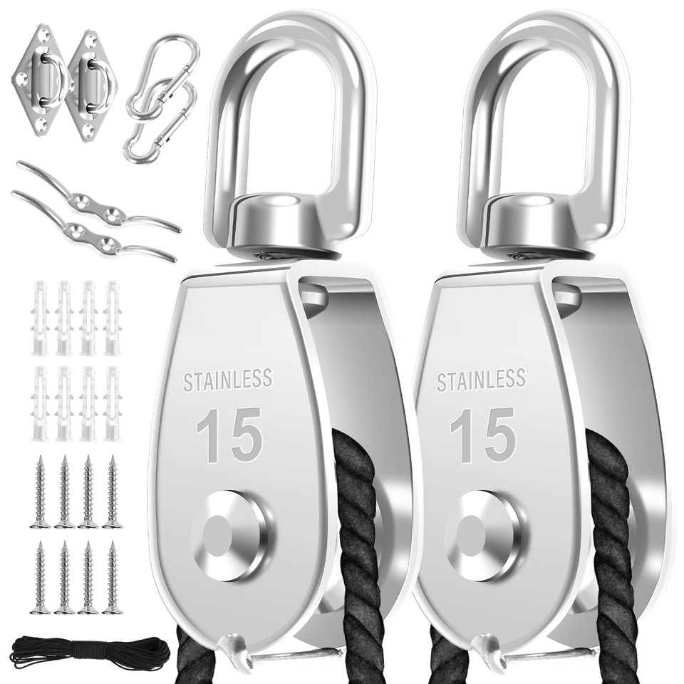 M15 Pulley System Kit 304 Stainless Steel Pulley Wheel with Nylon Rope ...