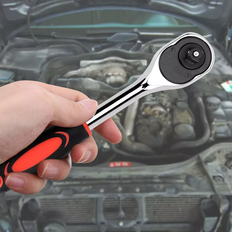 3Pcs 1/4" 3/8" 1/2" Ratchet Socket Wrench Handle 72 Tooth Quick-Release ...