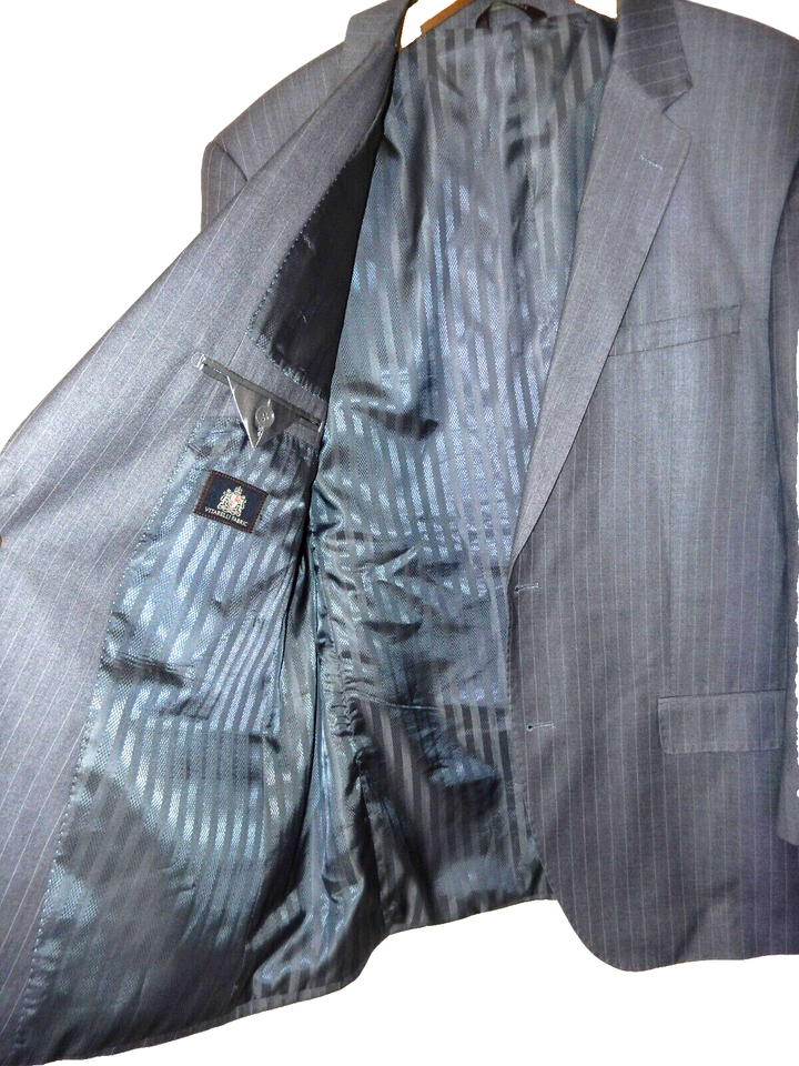 Vitarelli Luxury Rayon Blend Suit-48R, gray pinstripe | eBay