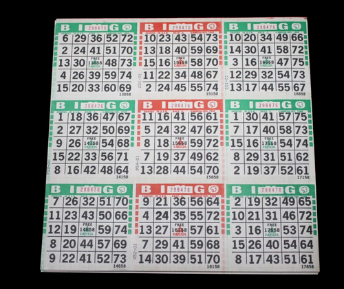 BINGO PAPER Cards Sheets 9 on 12 Green Red Green Border - 120 sheets | eBay