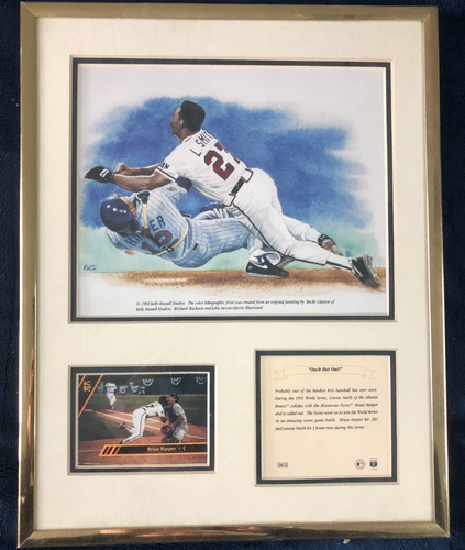 1991 World Series Brian Harper & Lonnie Smith Framed & Matted Art 11 x ...