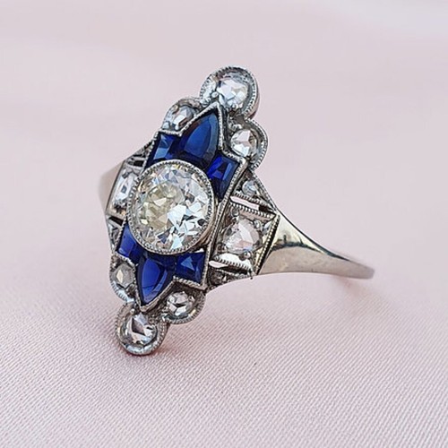 3 Carat Round Cut Lab-Created Diamond Old Romanian Style Vintage ...