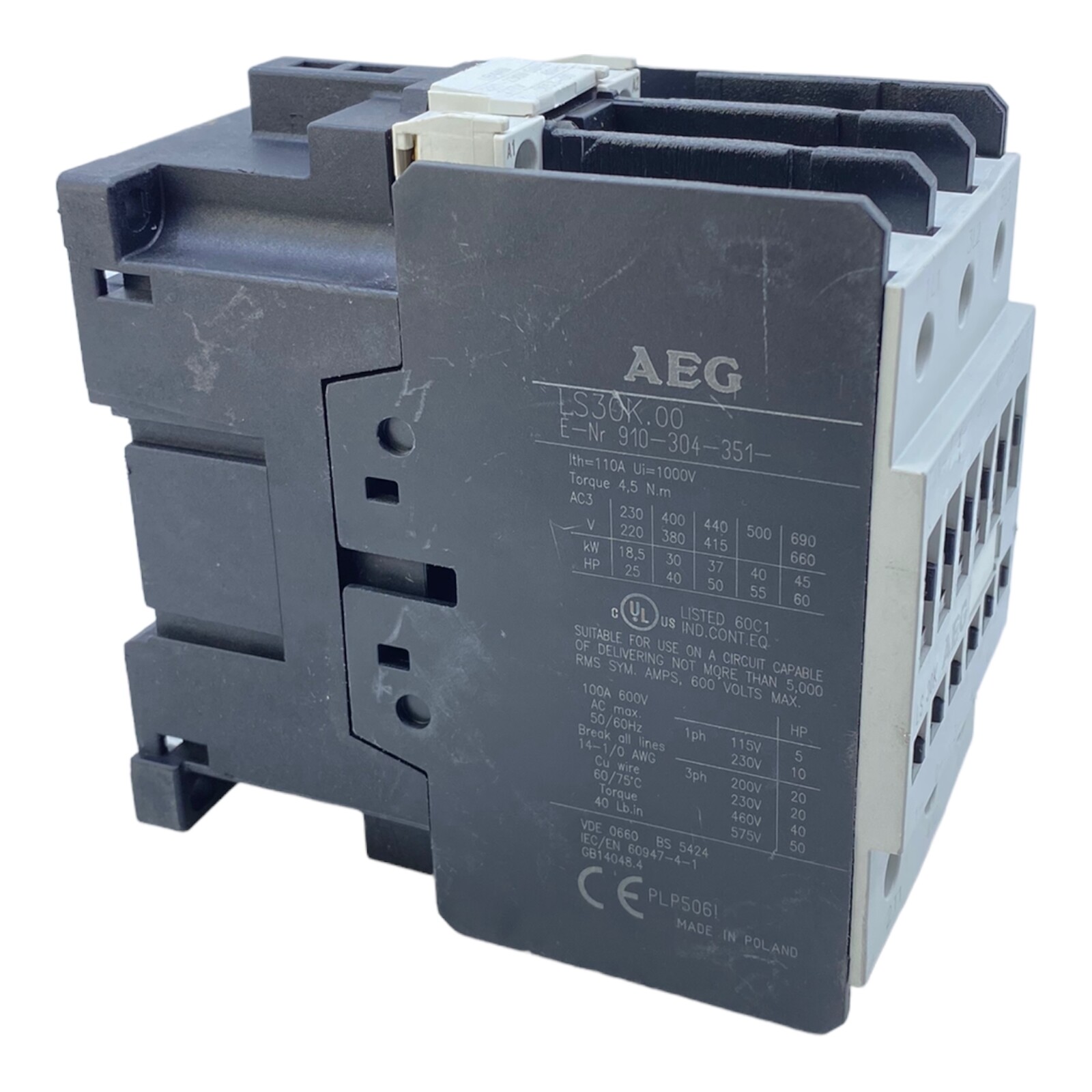 AEG LS30K.00 Miniature Circuit Breaker 230 V AC 100 A Amp for sale ...