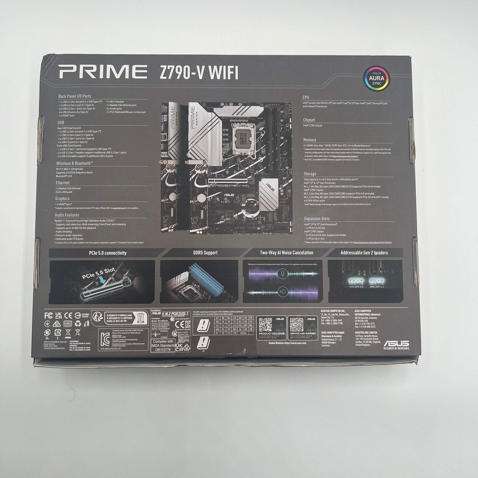 Asus Prime Z790-V Wifi Motherboard Black Used Condition | eBay