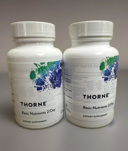 New Lot Of 2 THORNE Basic Nutrients 2/Day Daily Multivitamin 60 Capsule ...