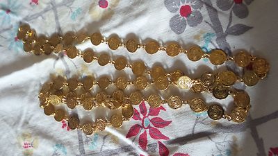 Vintage Gold Disc Drop Necklace Drop is 19 3/4 inches | eBay