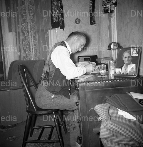 Vintage Medium Format Photo Negative 1940's Studious Man at His Desk ...