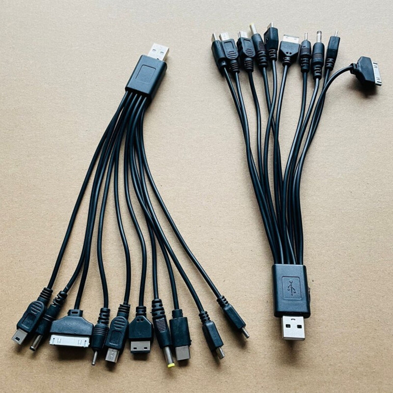 Multi Pin Cable Charger USB Adapter Cable Data Wire Cord 10 in 1 ...