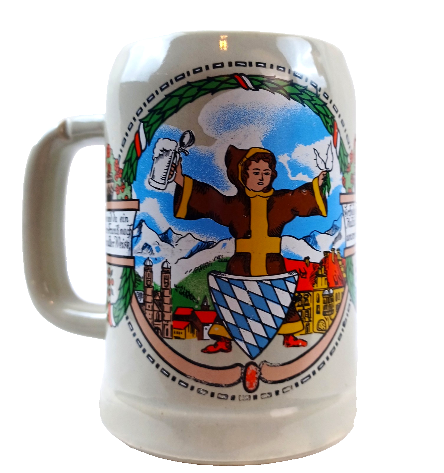 McCoy Pottery Beer Stein German Theme Monk Bavarian Shield # 6395 | eBay
