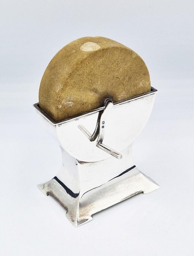 RARE NOVELTY STERLING SILVER GRINDSTONE STAMP MOISTENER Birmingham 1905 ...