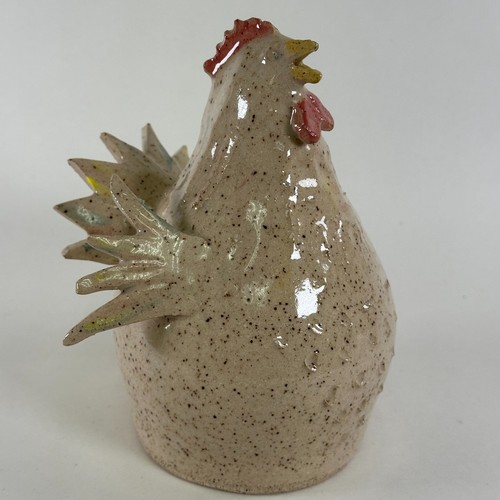 Art Pottery Rooster Chicken Hen Figurine Farmhouse Decor | eBay