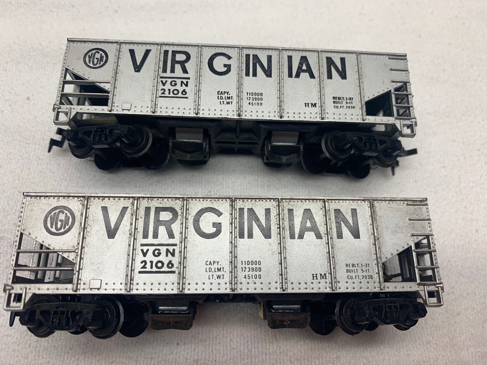Lot of 2 Tyco Mantua Virginian Operating Hoppers HO trains Unbroken ...