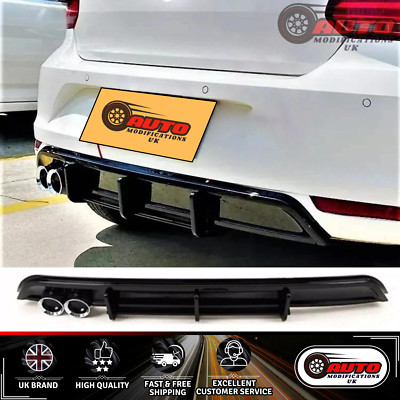 VW Polo MK5 6C GTI Style Rear Valance Diffuser Lip Body Kit Gloss Black ...
