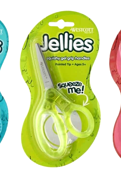Westcott Jellies Squishy Gel Grip Handles Scissors Blunt Tip Ages 4 ...