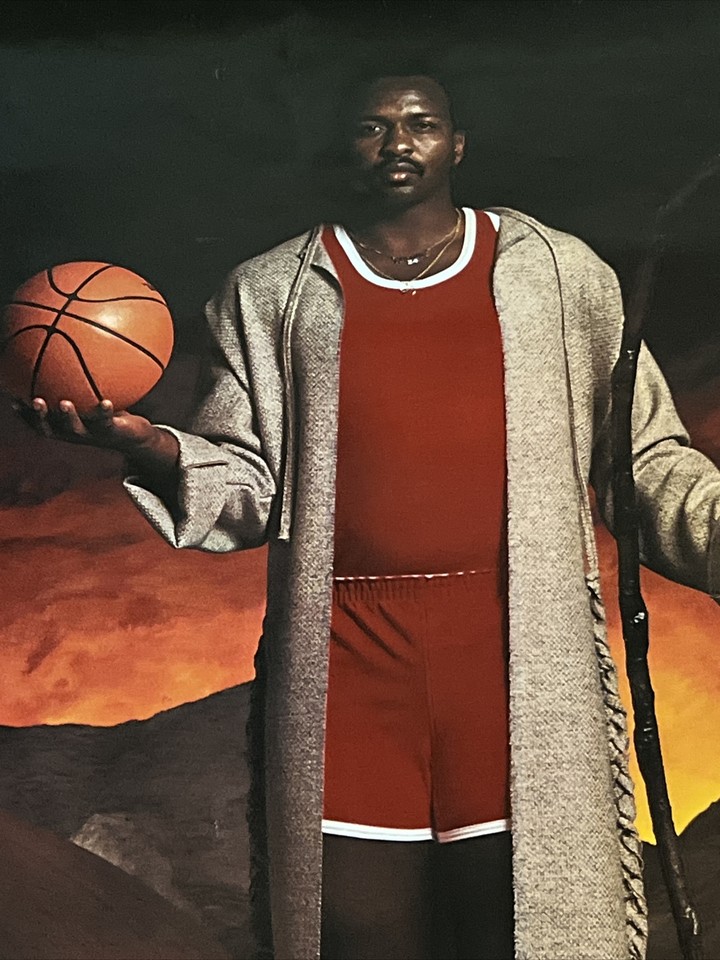 Vintage NIKE Poster Moses Malone Parting Red Sea 22”x36” 76ers | eBay