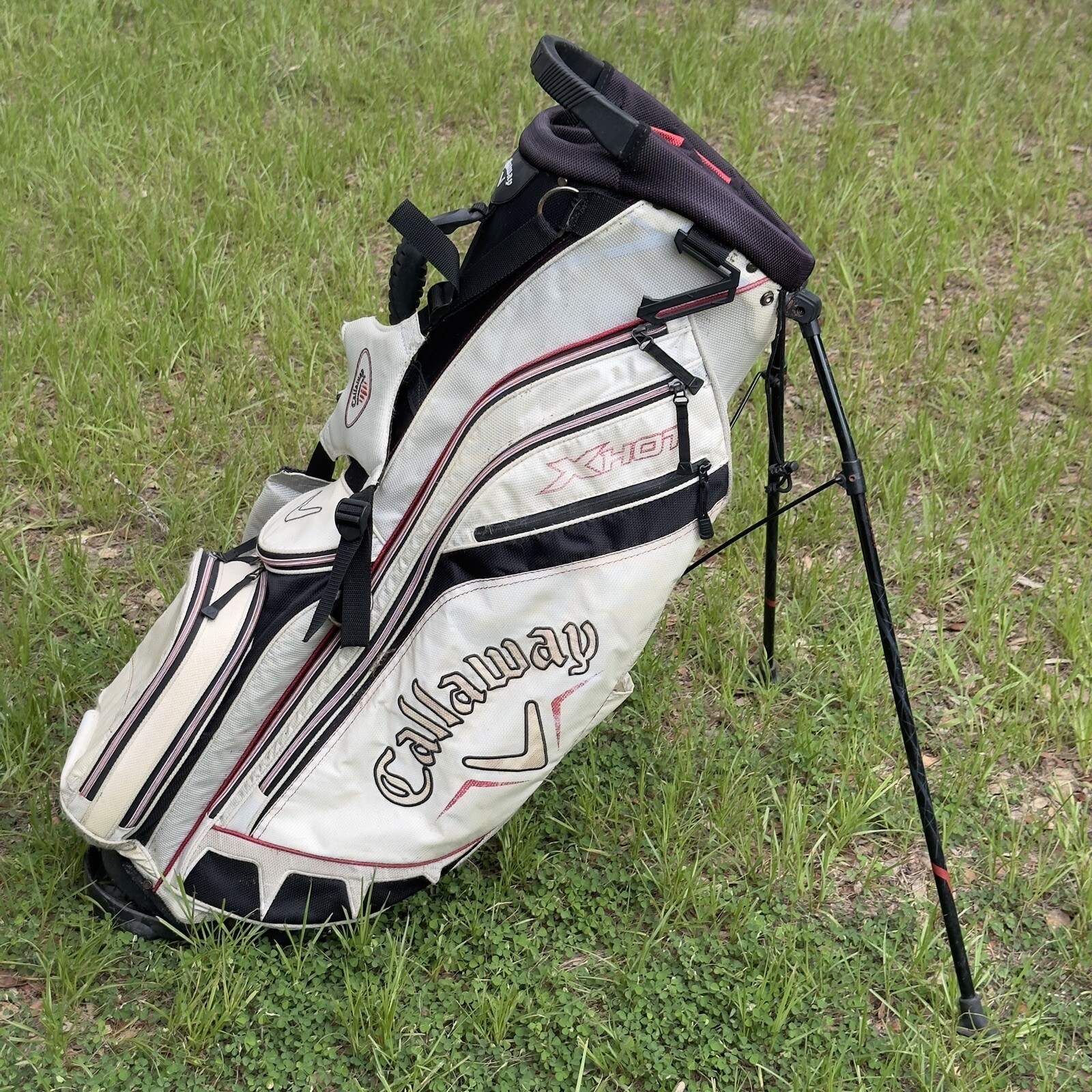 ** Callaway Fairway 14 Stand Golf Bag White Black Red w/ Double ...