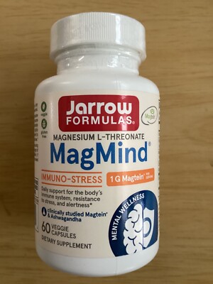 Jarrow Formulas MagMind Immuno Stress 1G Magtein Total 60 caps New EXP ...